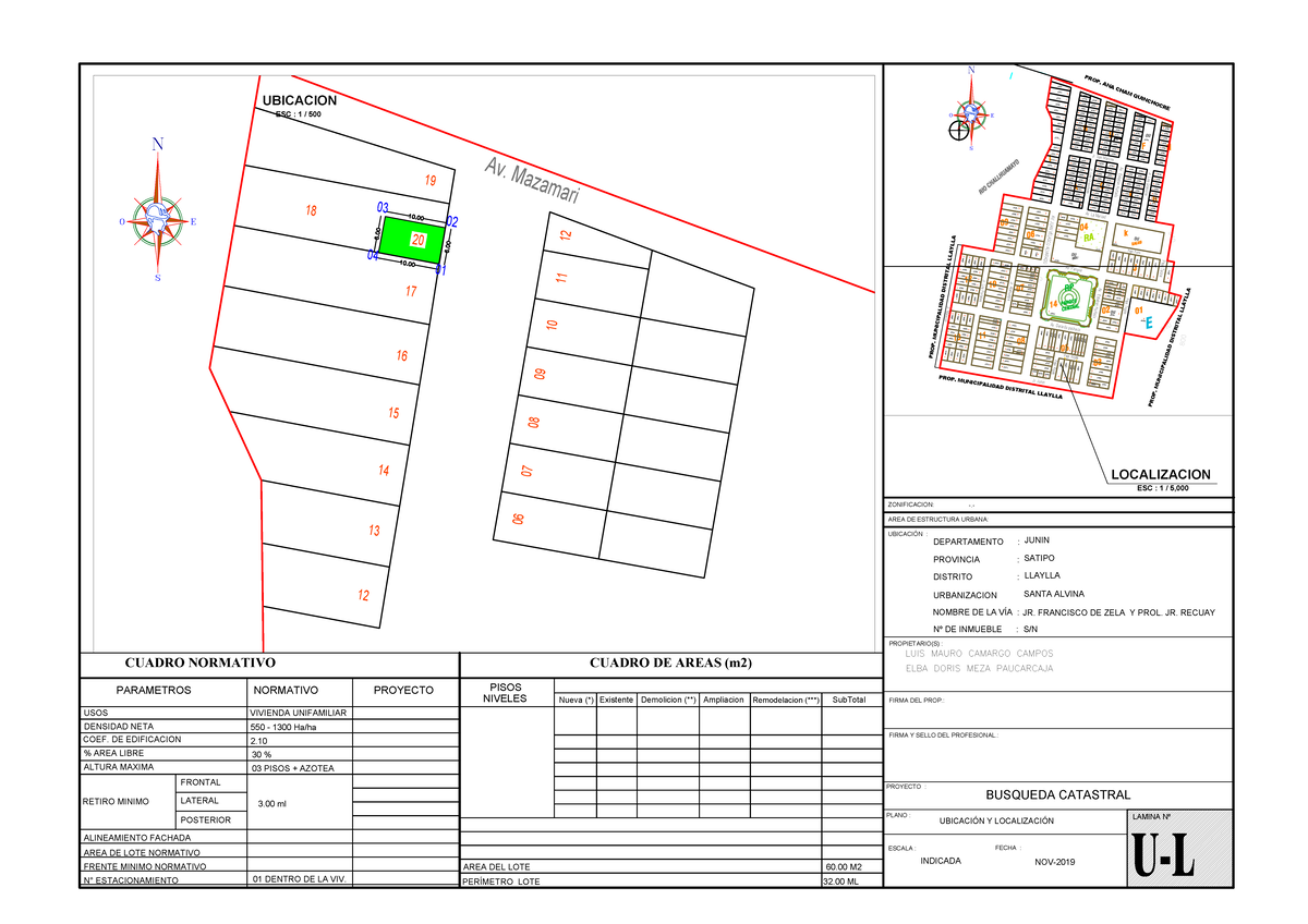Plano -Matriz 01-Layout 1 - Av. Mazamari 12 13 14 15 16 17 18 19 06 07 ...