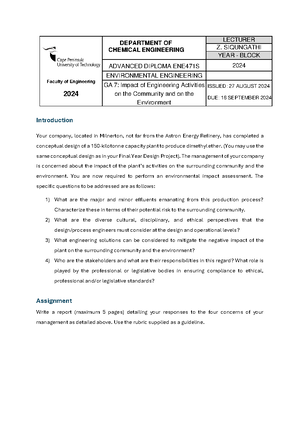 EN471S - CPUT - Chemical Engineering - Studocu