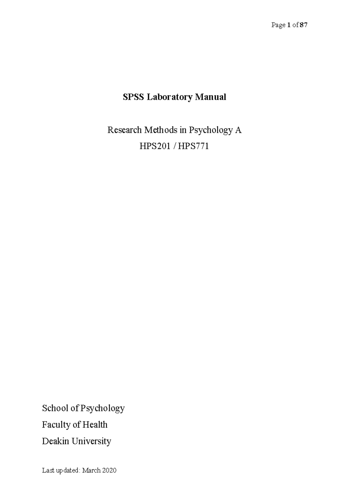 SPSS Laboratory Manual 20202 - Page 1 of 89 SPSS Laboratory Manual ...