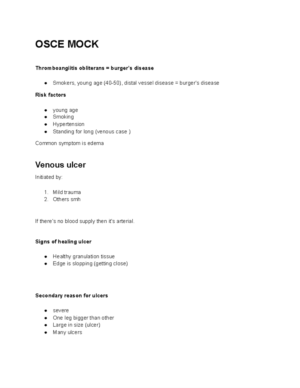 Vascular surgery Mock Exam 2021 - OSCE MOCK Thromboangiitis obliterans ...