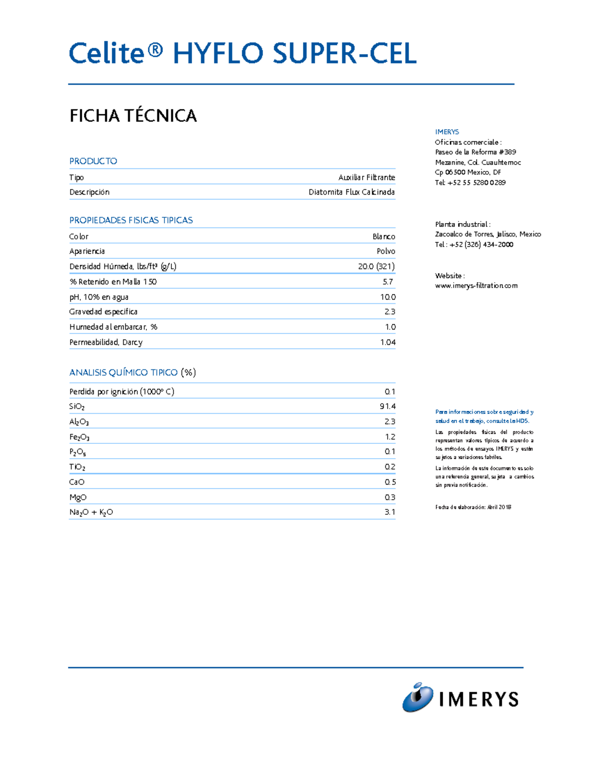 Hyflo- Span - informacion generla - Para informaciones sobre seguridad ...