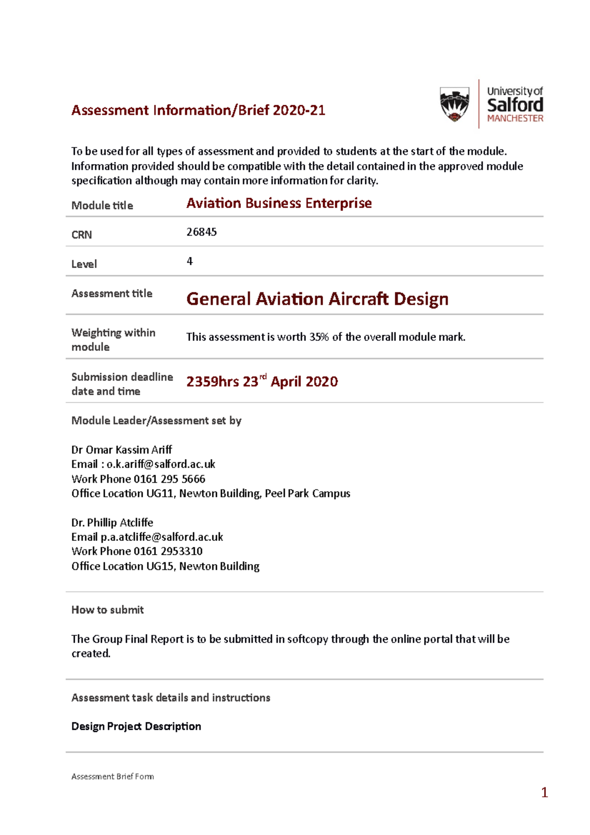 ABE Design Brief 2020-21 - Assessment Information/Brief 2020- To be ...