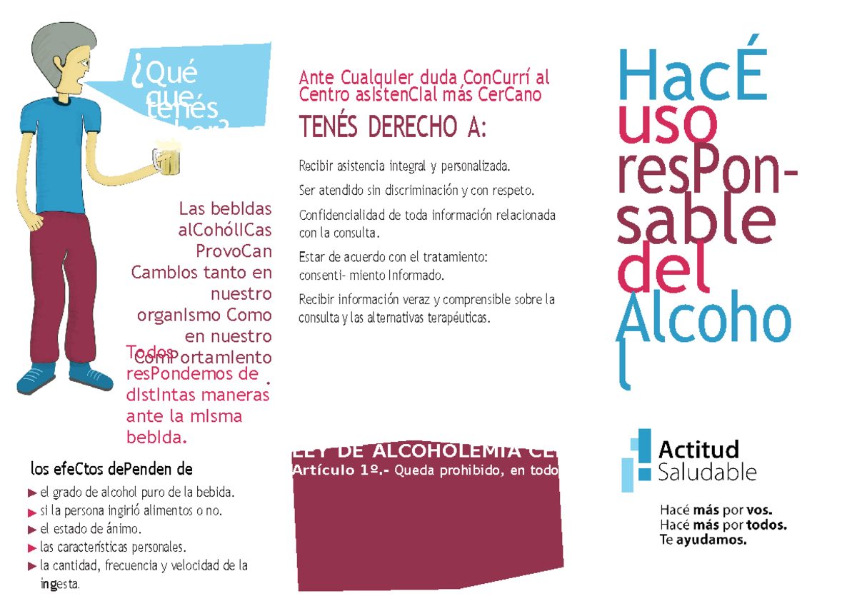 Triptico-alcohol - Qué tenés que saber? Las bebIdas alCohólICas ...