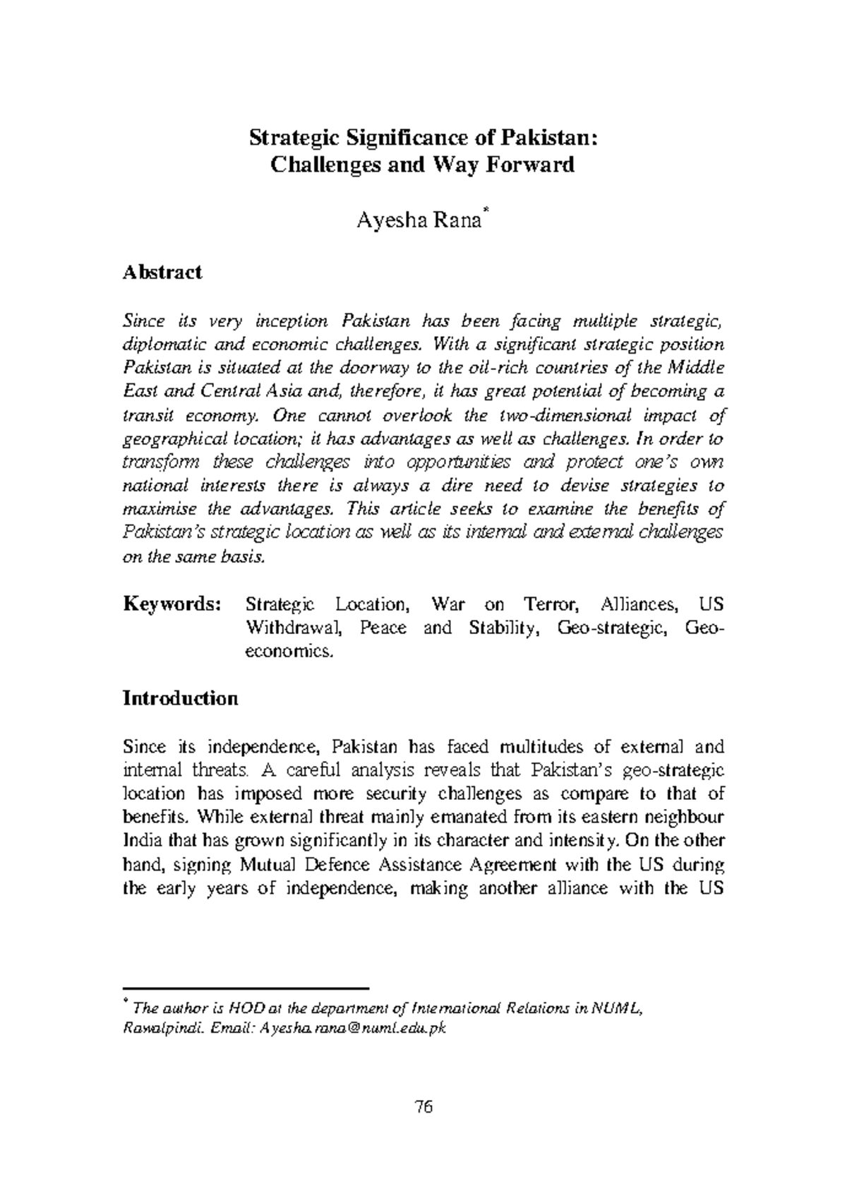 5-SS Ayesha-Rana No-4 2021 strategic studies of pakistan - Strategic ...