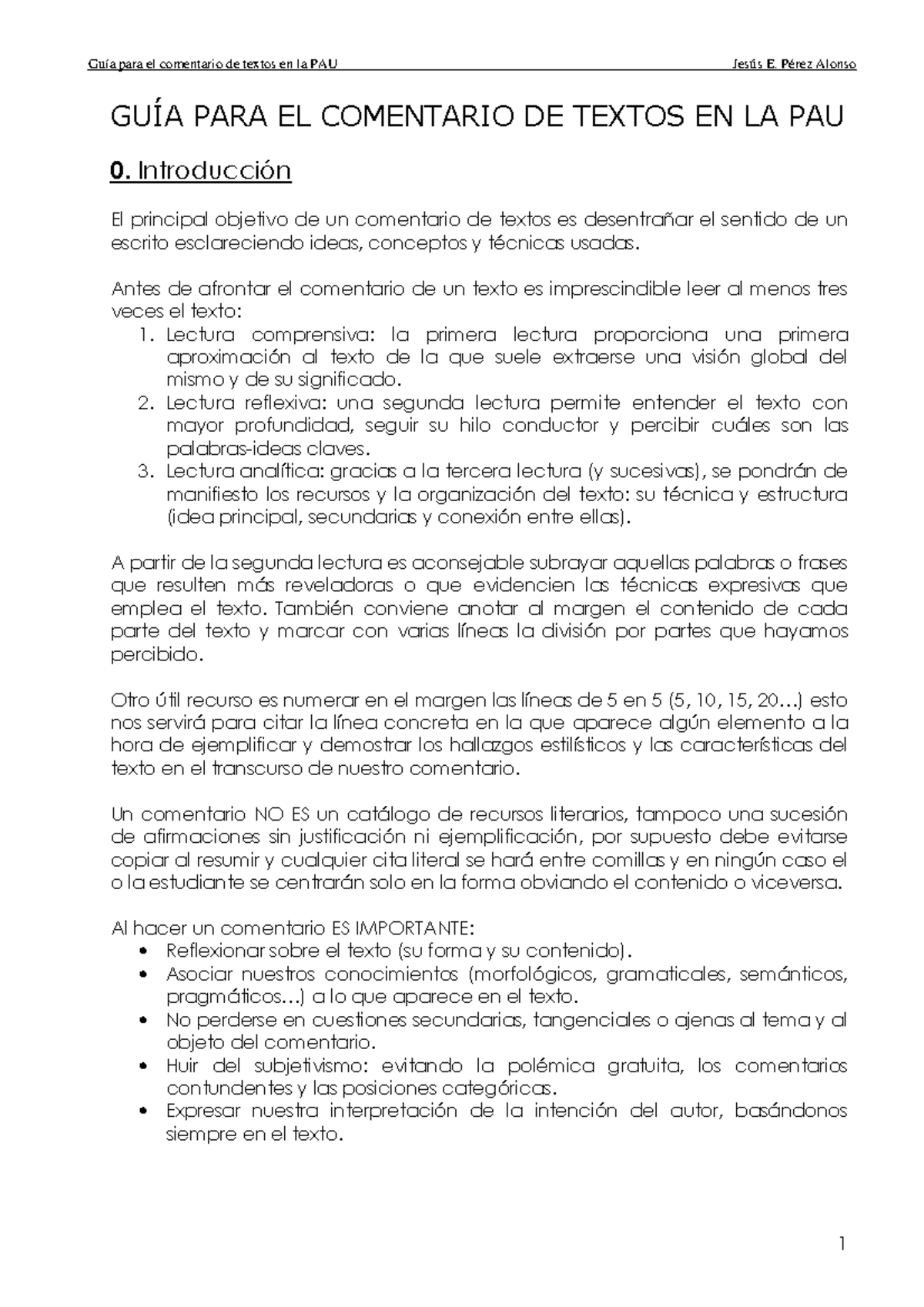 GUIA Comentarios de texto PAU - Guía para el comentario de textos en la ...