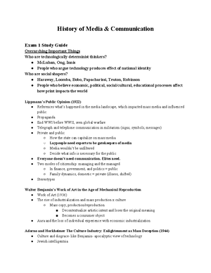 History of Media Notes - Professor Jeremy Blatter - 09/11/17 ...
