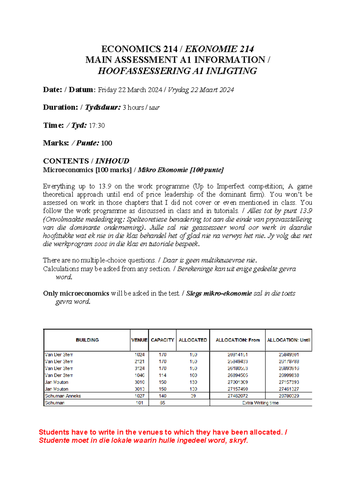 EKON 214 A1 Inligting 2024 - ECONOMICS 214 / EKONOMIE 214 MAIN ...