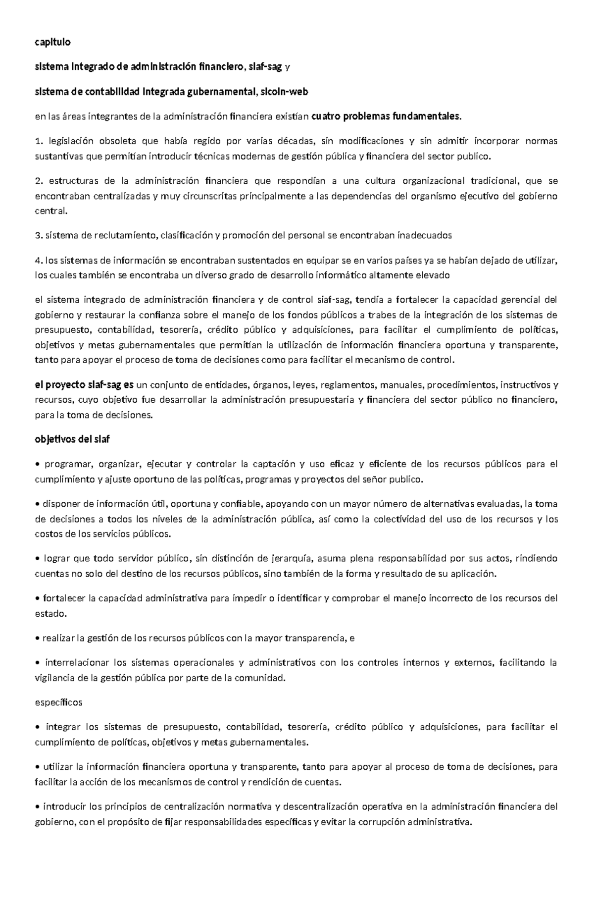 Resumen de SIAF - capitulo sistema integrado de administración ...