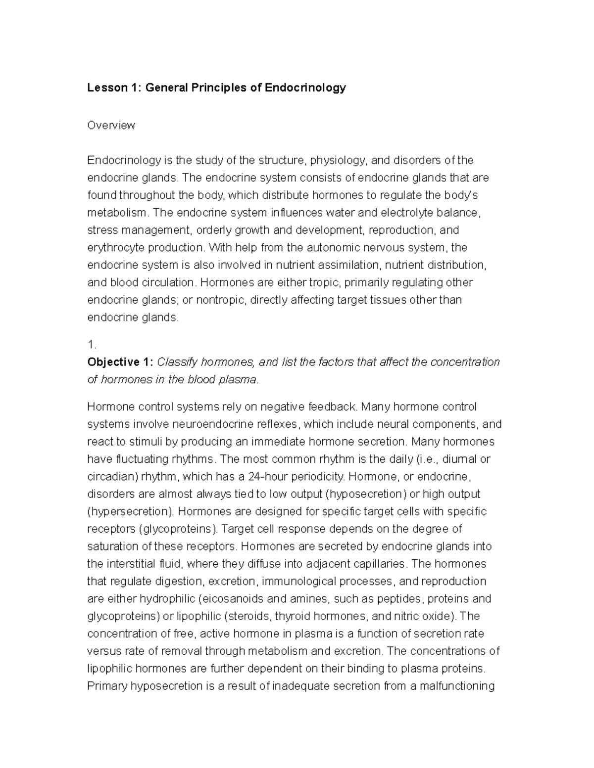 Ch18 Principles of Endocrinology & the Central Endocrine Glands ...