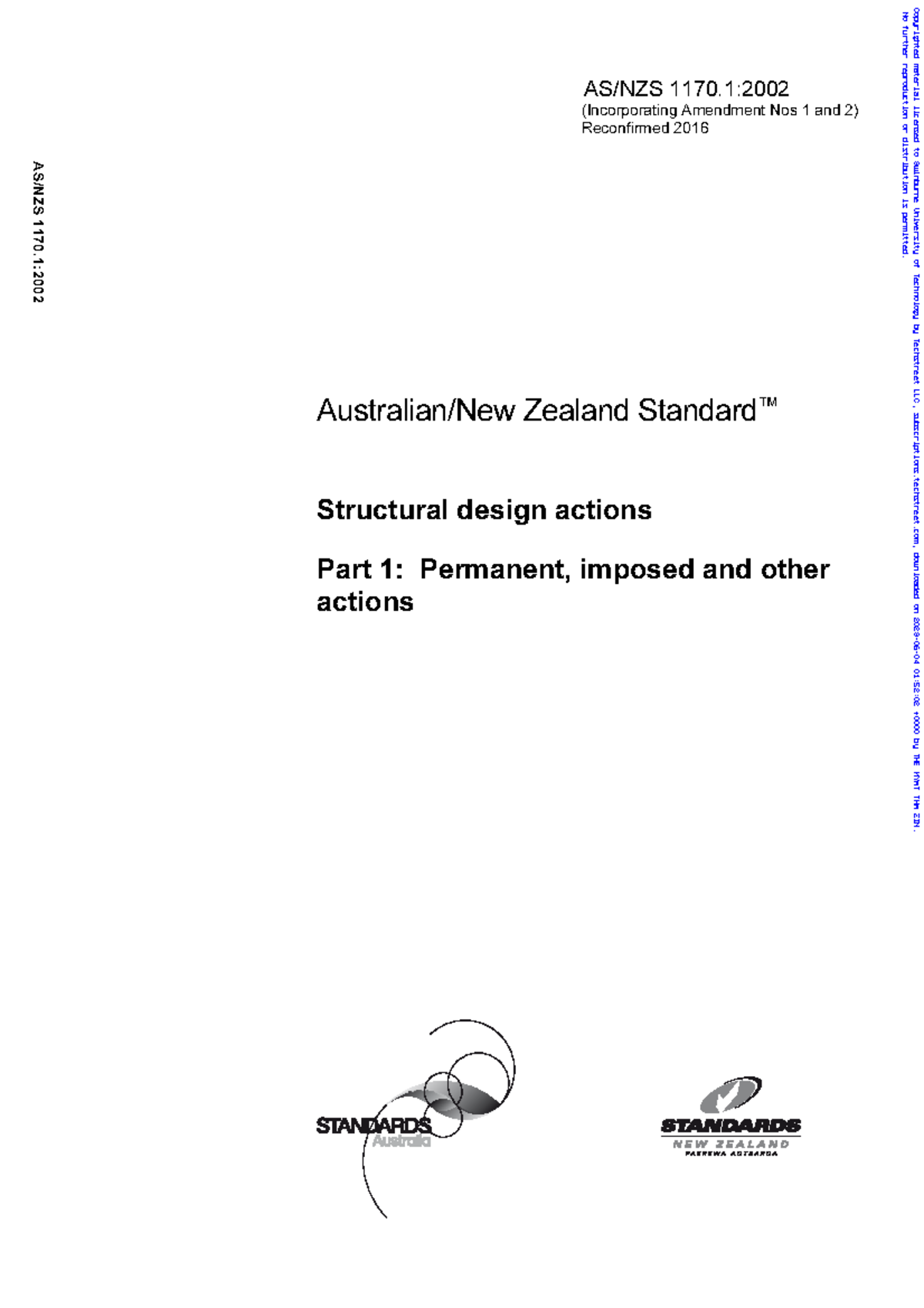 AS 1170 - Austrialian Standards - AS/NZS 1170: (Incorporating Amendment ...
