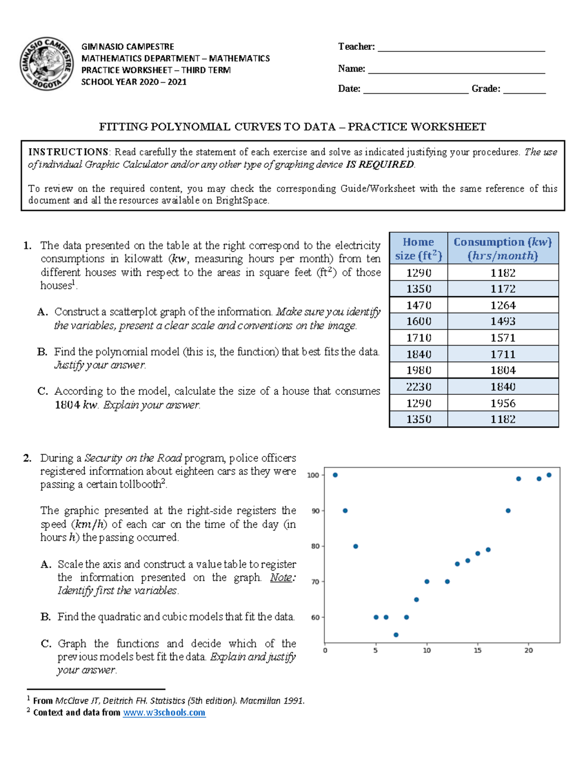 MATH-09th - Practice Worksheet (Polynomial Regression) - Copy - FITTING ...
