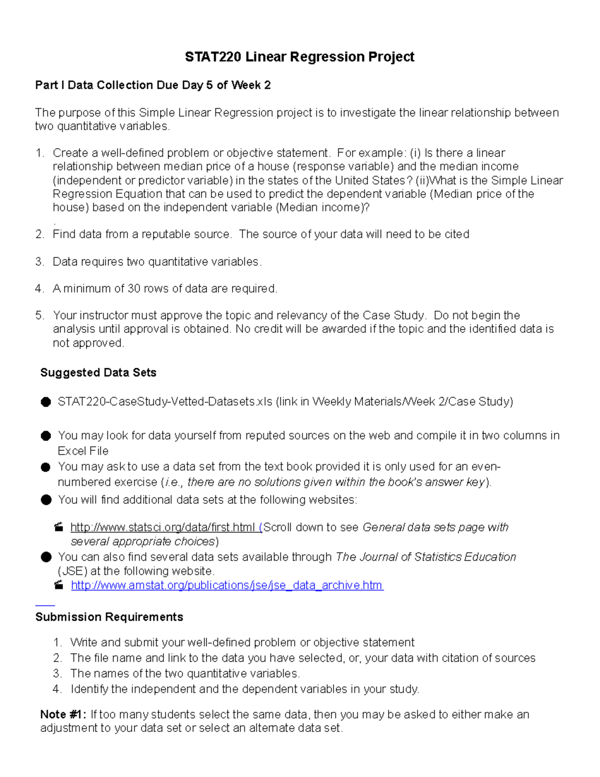 9080123-Case Study Part I Linear Regression Project STAT220(1)[580] - STAT220 Linear Regression ...
