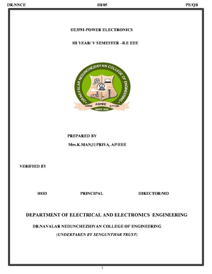Power Quality - EE3006- POWER QUALITY III YEAR/ VI SEMESTER DEPARTMENT OF ELECTRICAL AND ...