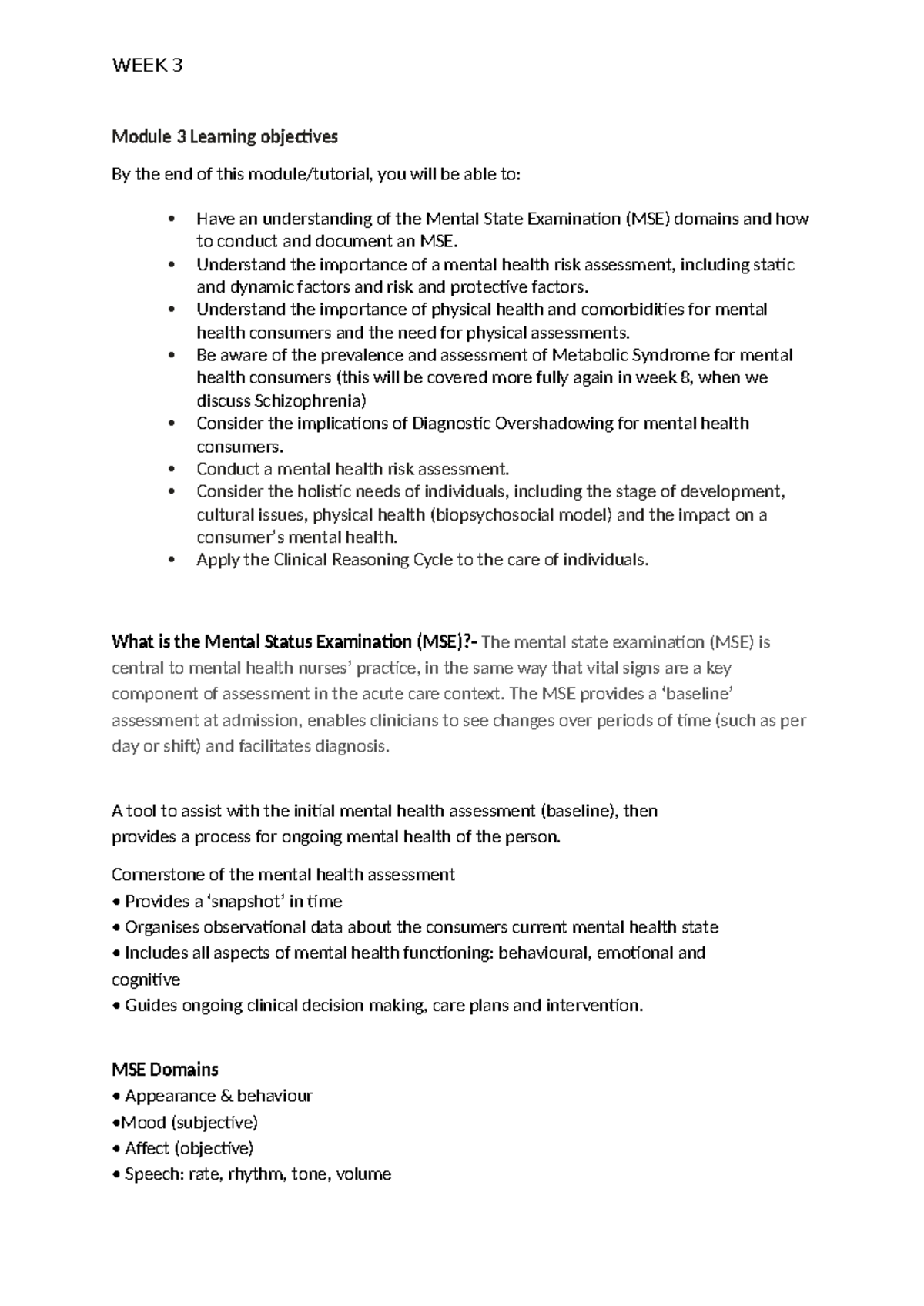 Module 3 - NRSG263 - Module 3 Learning objectives By the end of this module/tutorial, you will ...