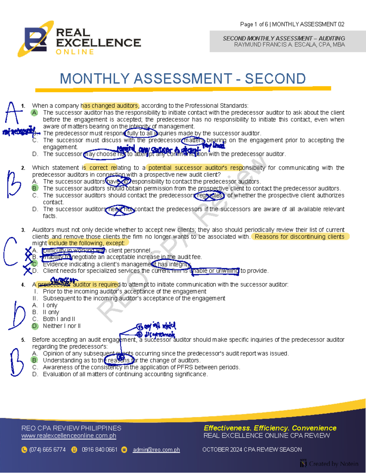 AT 2nd Monthly Assessment - SECOND MONTHLY ASSESSMENT – AUDITING ...