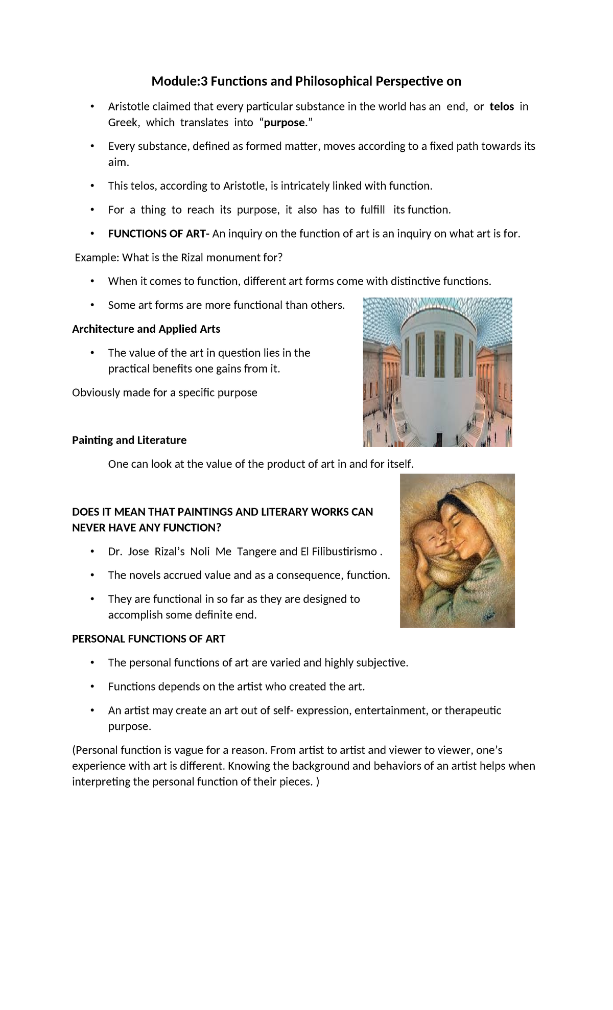 Module 3 word - lesson 3 - Module:3 Functions and Philosophical ...
