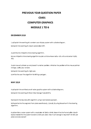 Cgmod 2 - Lecture notes - Computer Graphics - Studocu
