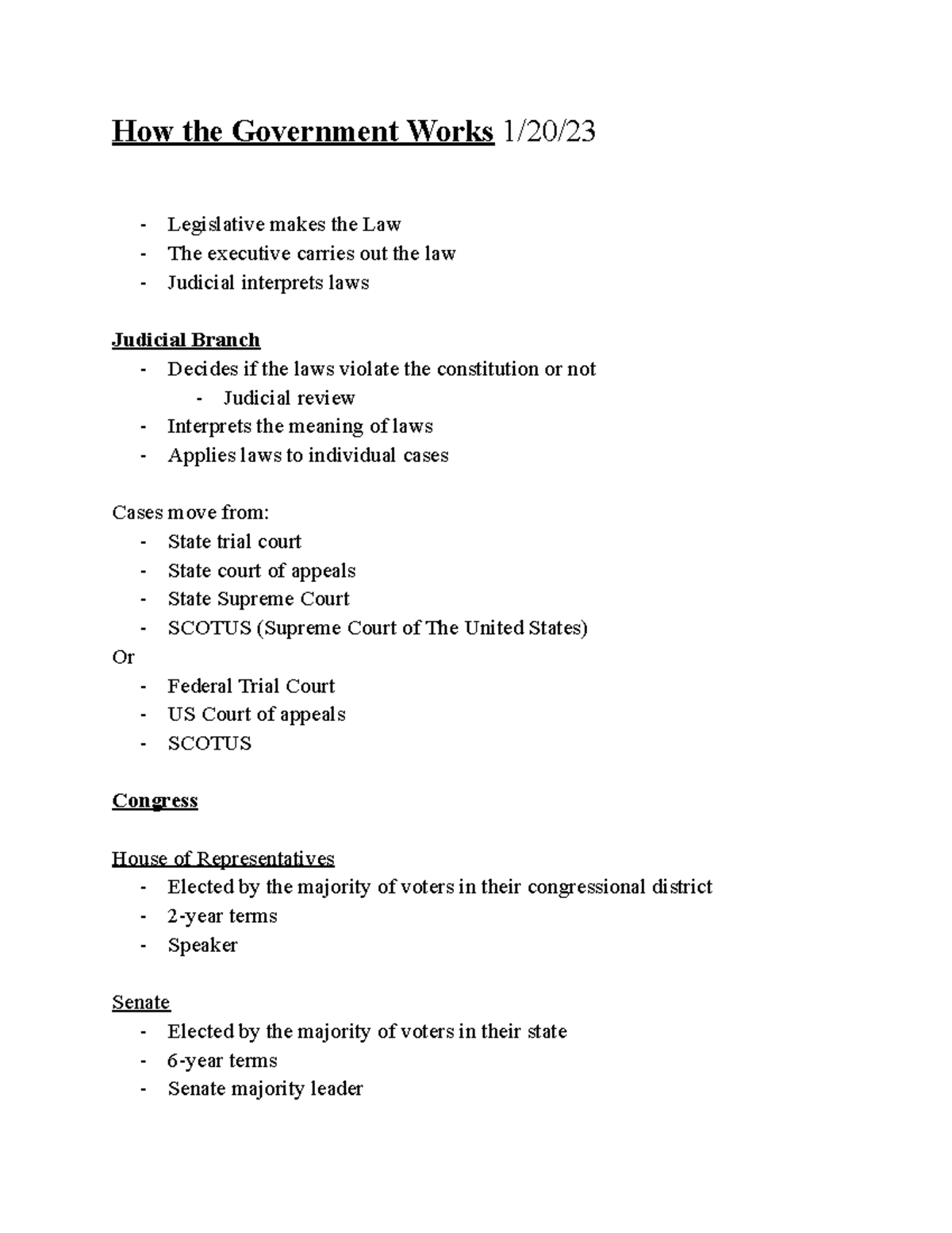 HIST How the Government Works - How the Government Works 1/20 ...