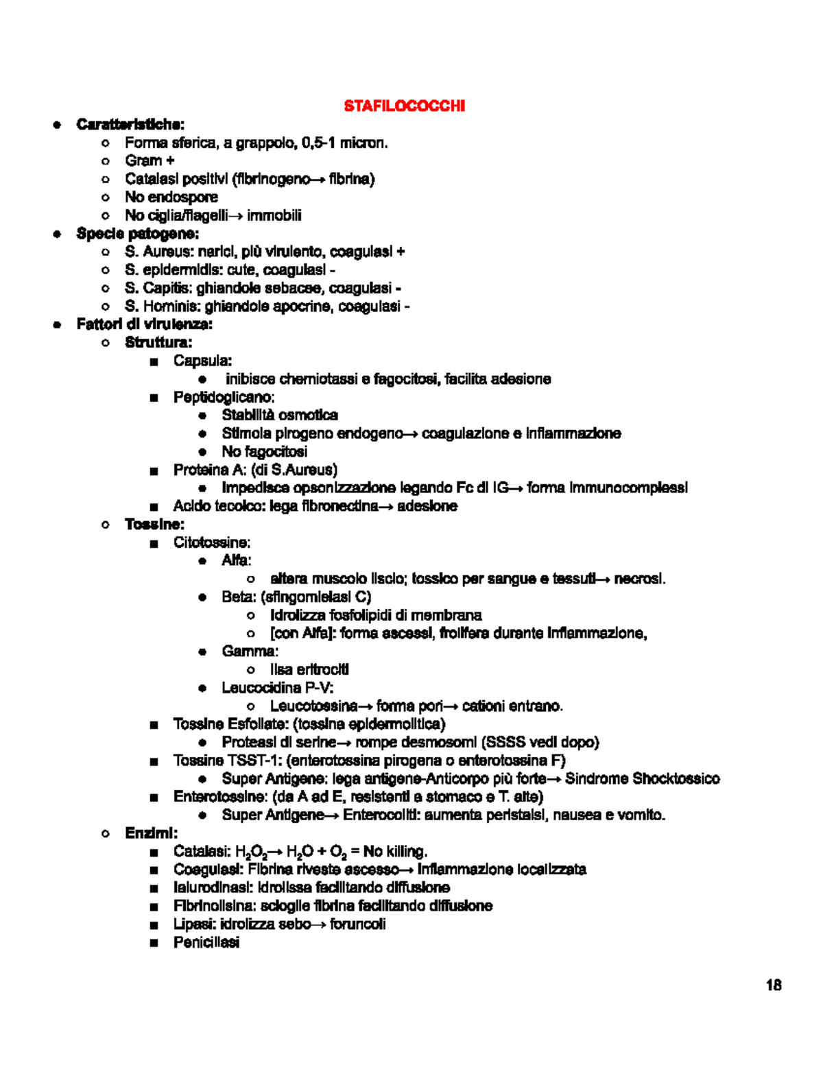 06 - Stafilococchi e streptococchi - STAFILOCOCCHI Caratteristiche: Forma sferica, a grappolo, 0 ...
