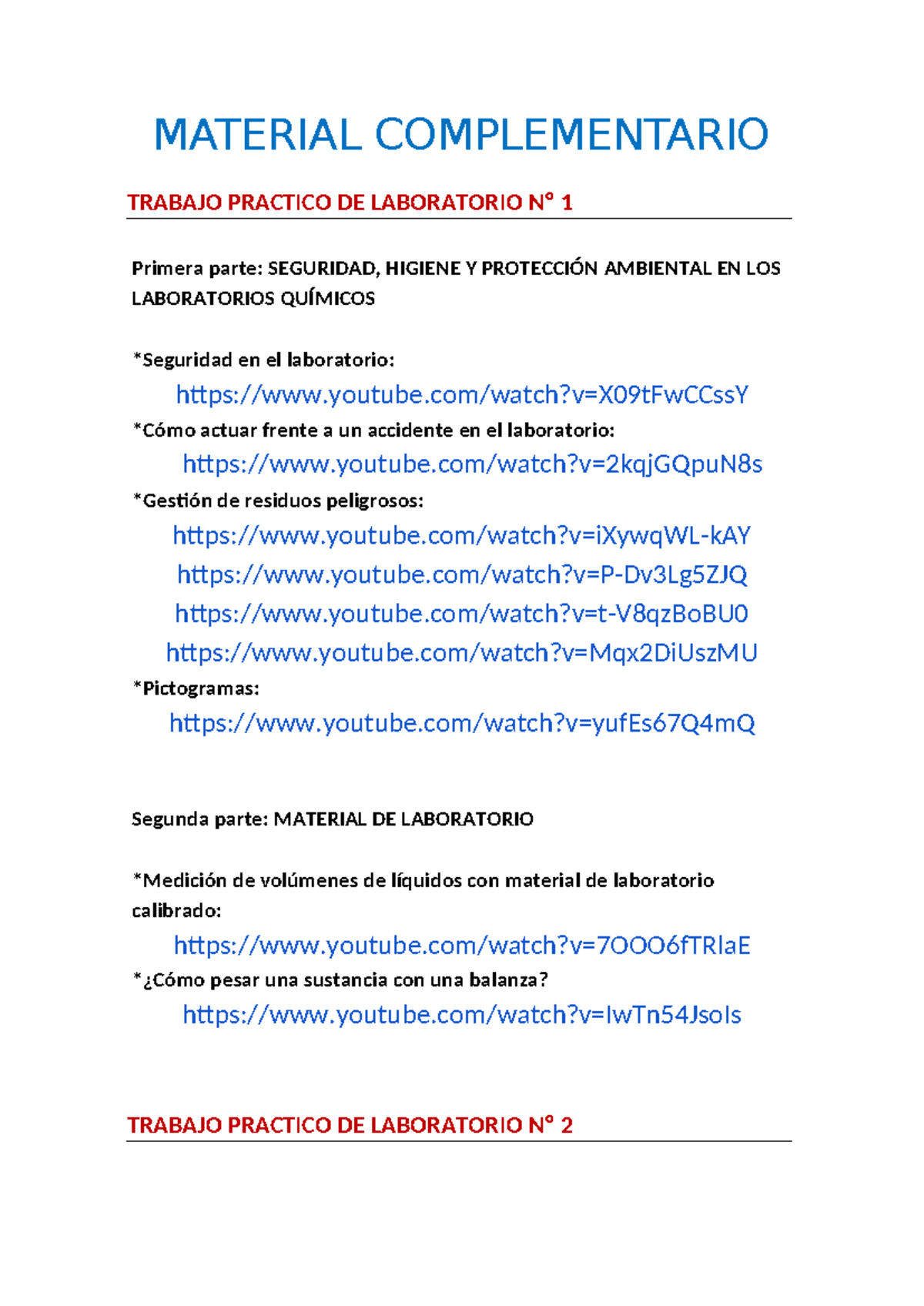 Links videos complementarios recomendados - MATERIAL COMPLEMENTARIO TRABAJO PRACTICO DE ...