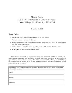 Cheat Sheet - CSCI 127 - Studocu