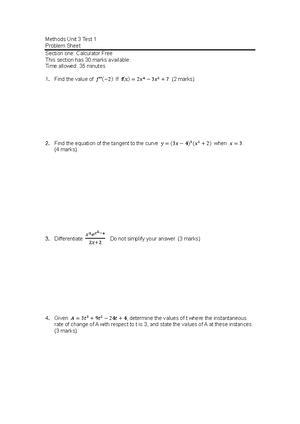 2024 Methods formula sheet - MATHEMATICS METHODS ATAR COURSE FORMULA SHEET 2024 Mathematics ...