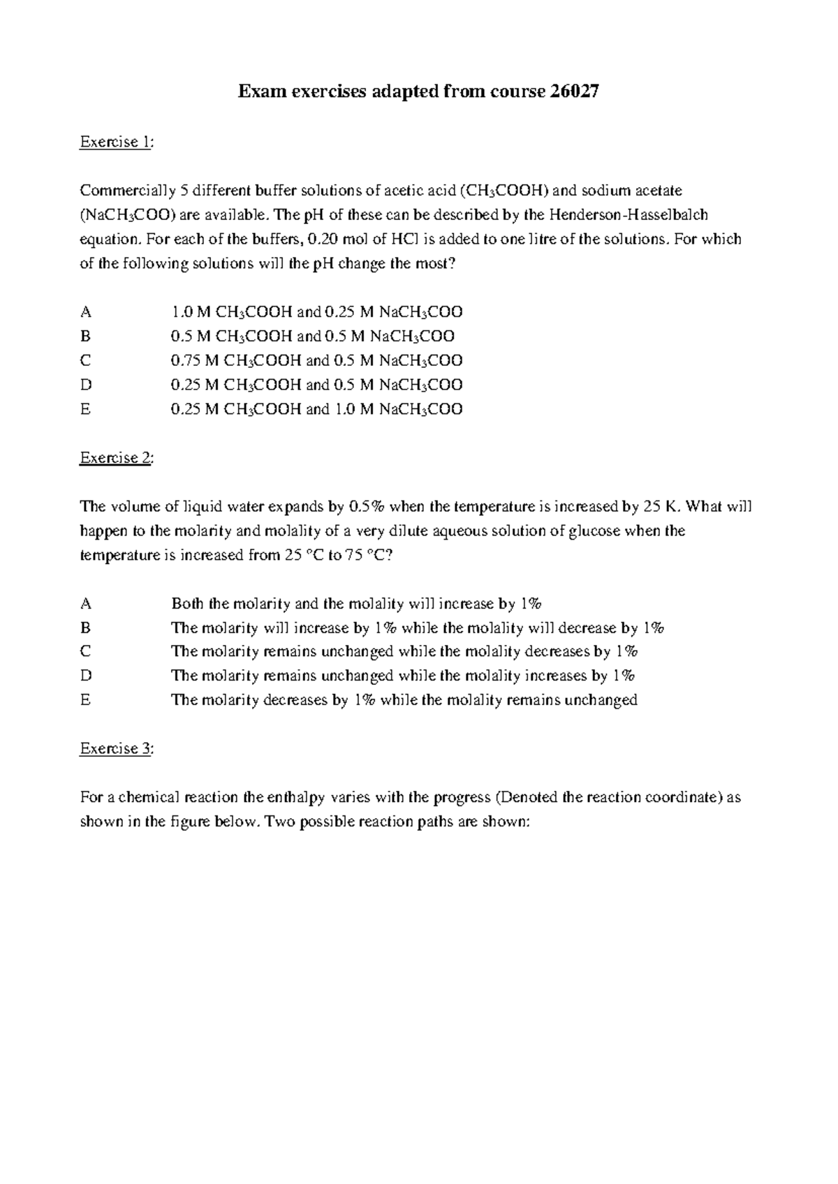 Previous exam exercises - Exam exercises adapted from course 26027 ...
