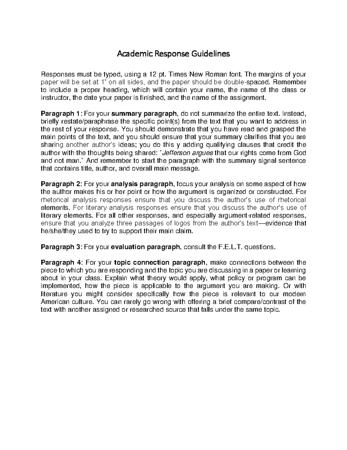 Response Guidelines - revision materials - Academic Response Guidelines ...