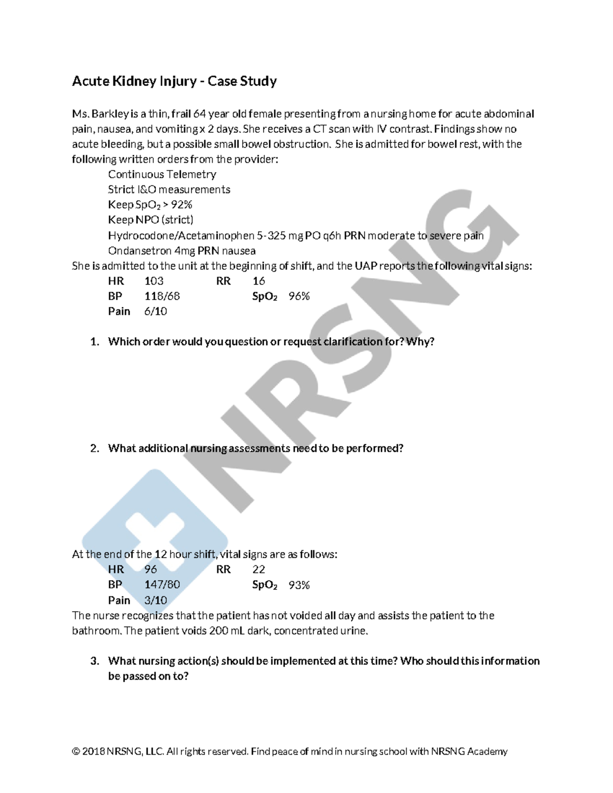 Ca-gi-001-acute kidney injury - Acute Kidney Injury - Case Study Ms ...