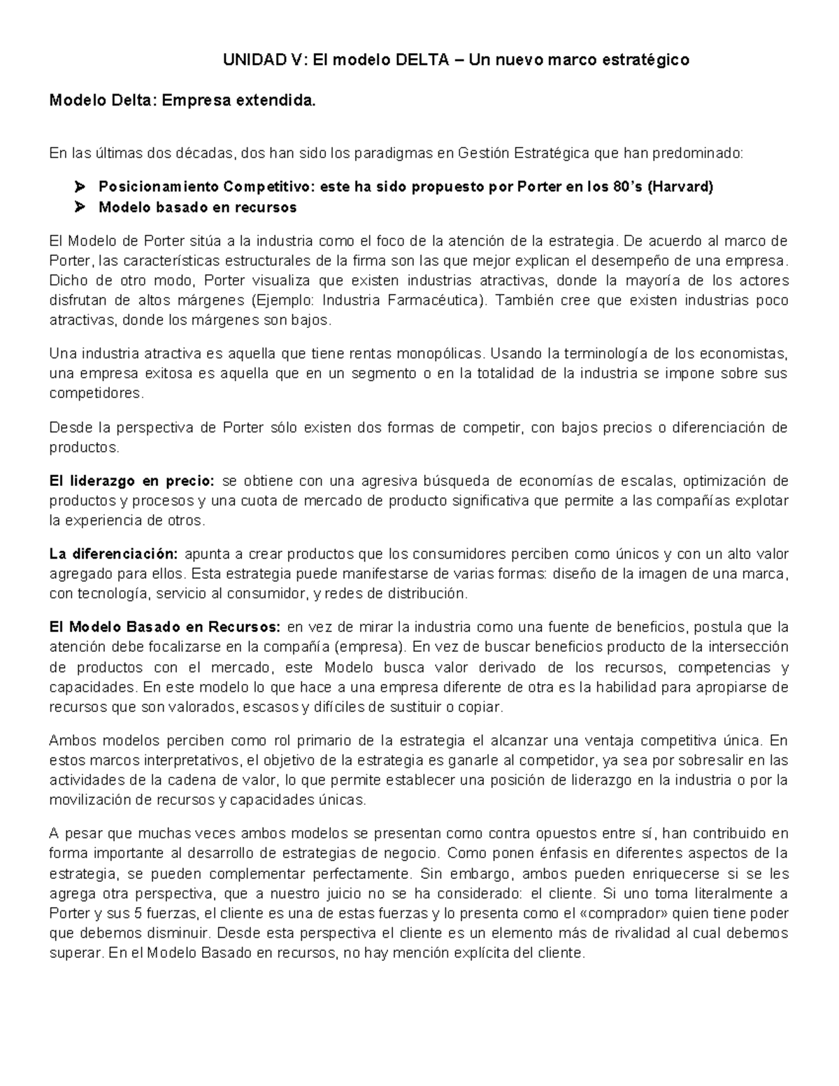 Clase 5 - proyecto - UNIDAD V: El modelo DELTA – Un nuevo marco ...