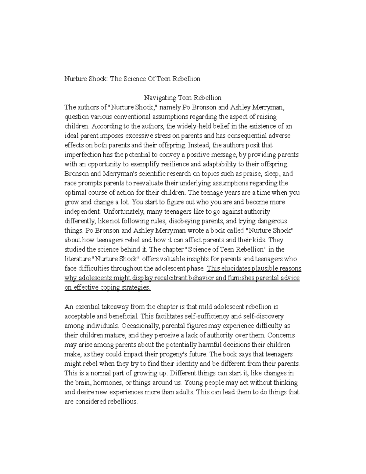 Navigating Teen Rebellion - Nurture Shock: The Science Of Teen ...