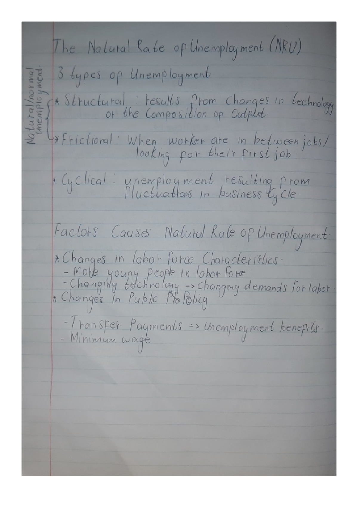 Unemployment and Inflation - The Natural Rate of Unemployment (NRU) 3 ...