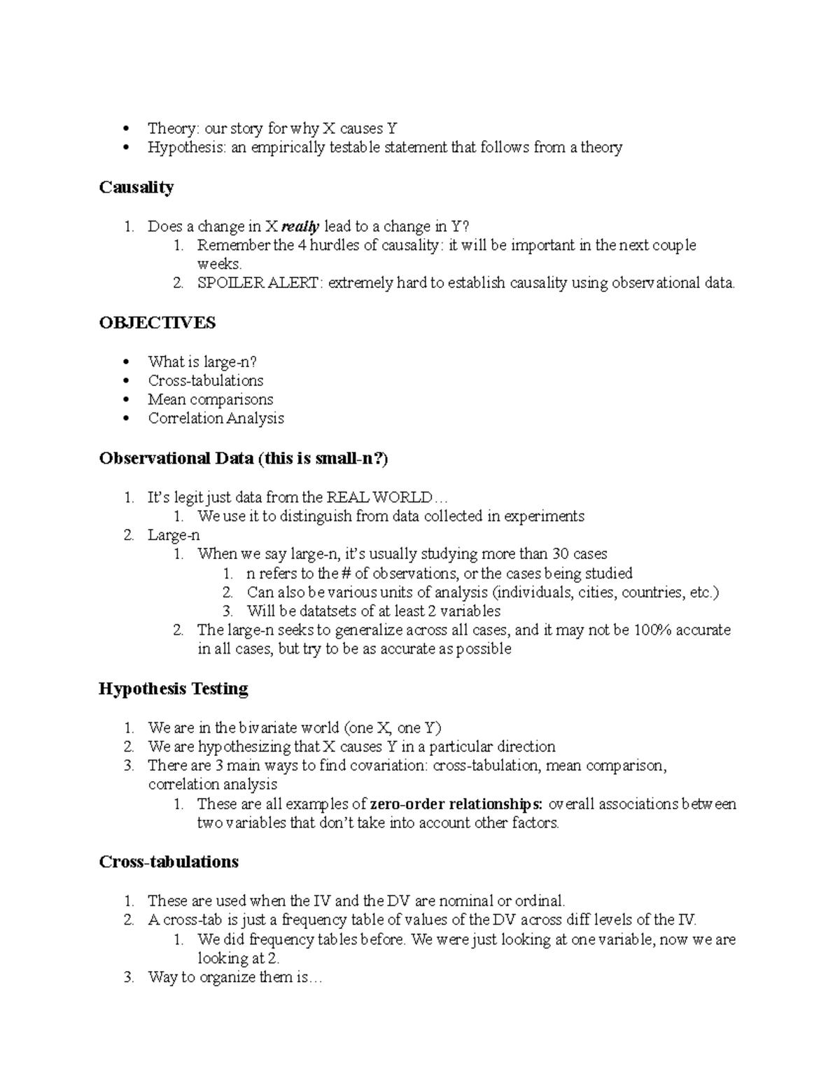 PSC 202 - Cross tabs, mean comparisons, correlation analysis - Theory ...