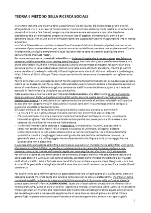 Teoria E Metodo Della Ricerca - TEORIA E METODO DELLA RICERCA La ...