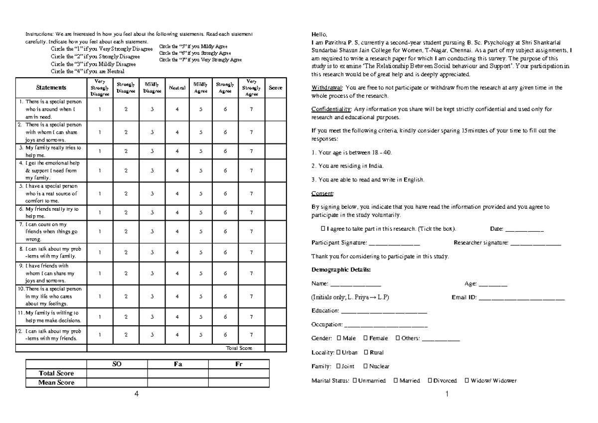 DP Research Questionnaire final 2 - 4 1 Instructions: We are interested in how you feel about ...