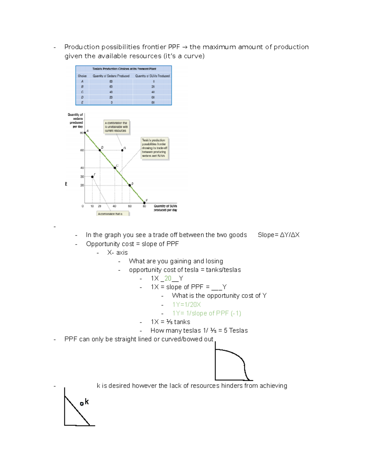 Chapter 2 production, posibilities, frontier - Production possibilities ...