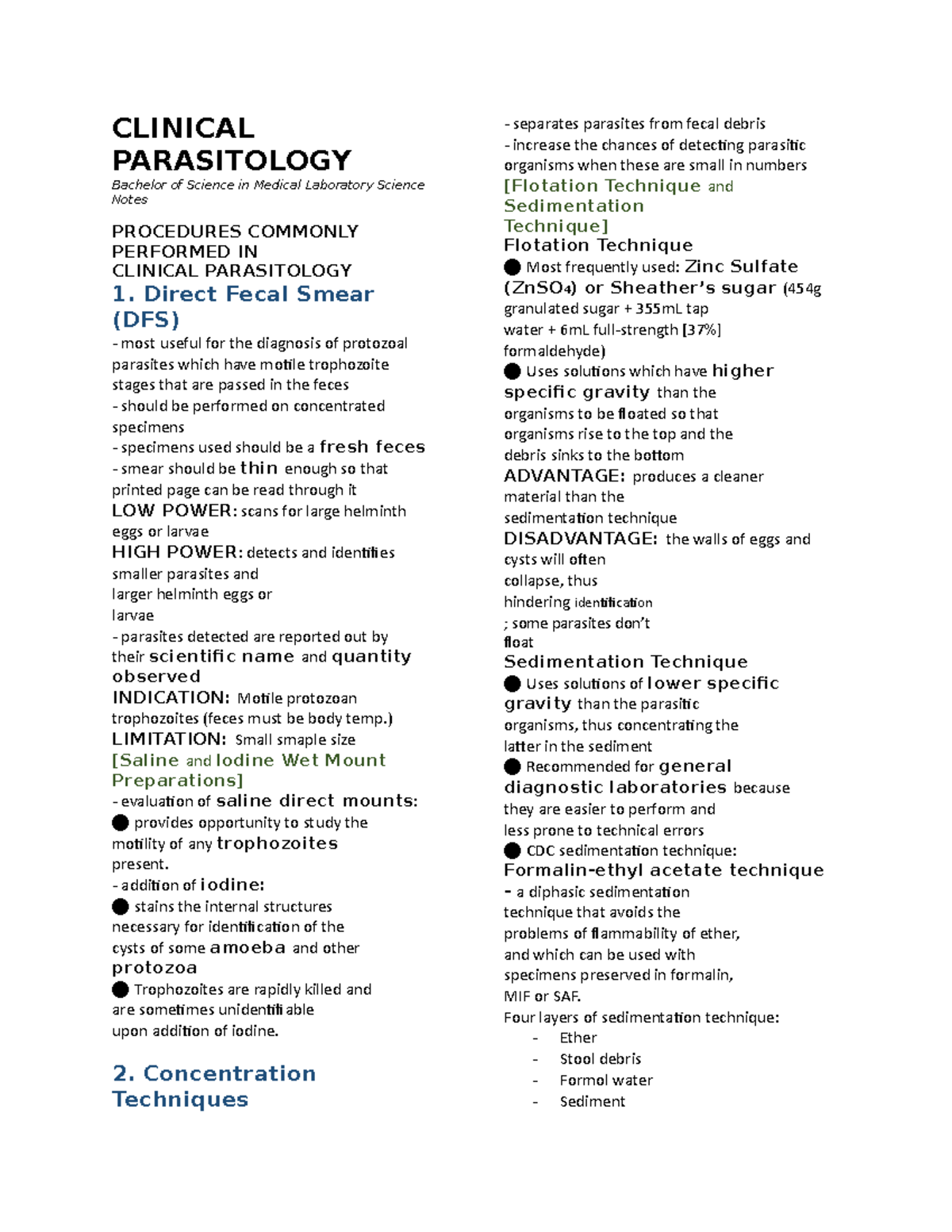 Clinical Parasitology Common Tests FOR Parasites - CLINICAL ...