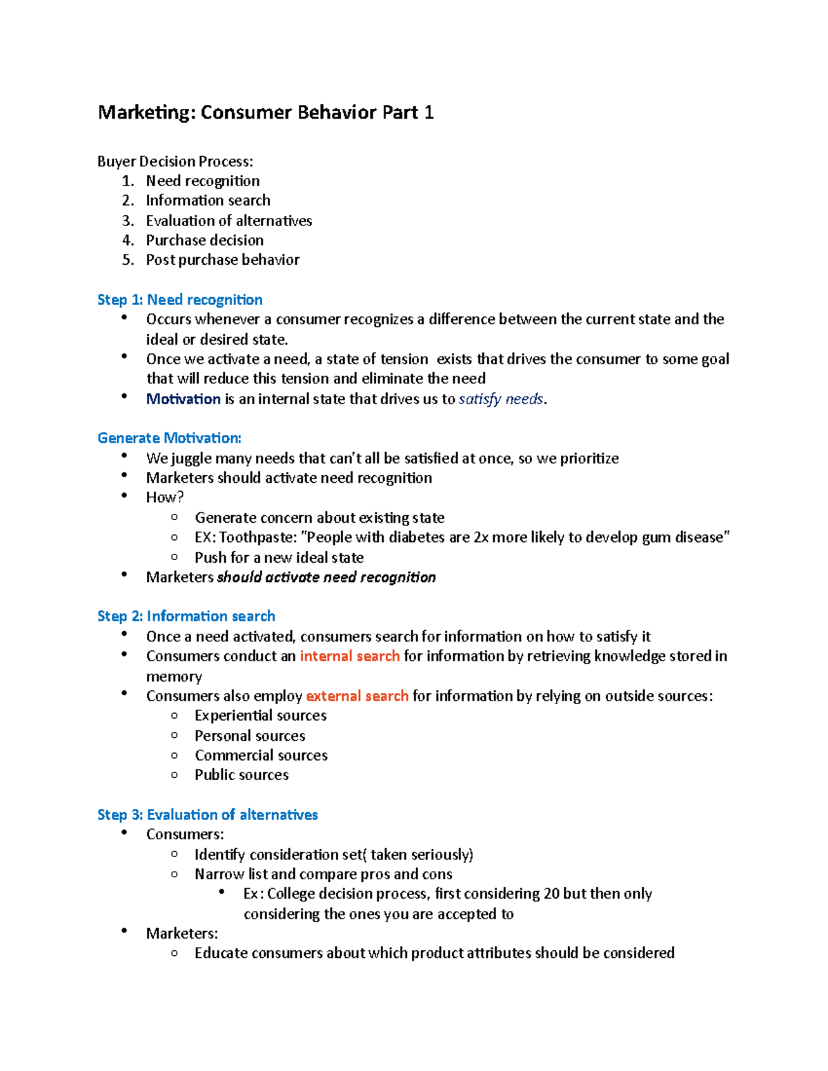 MARK - Consumer Behavior Part 1 - Marketing: Consumer Behavior Part 1 ...