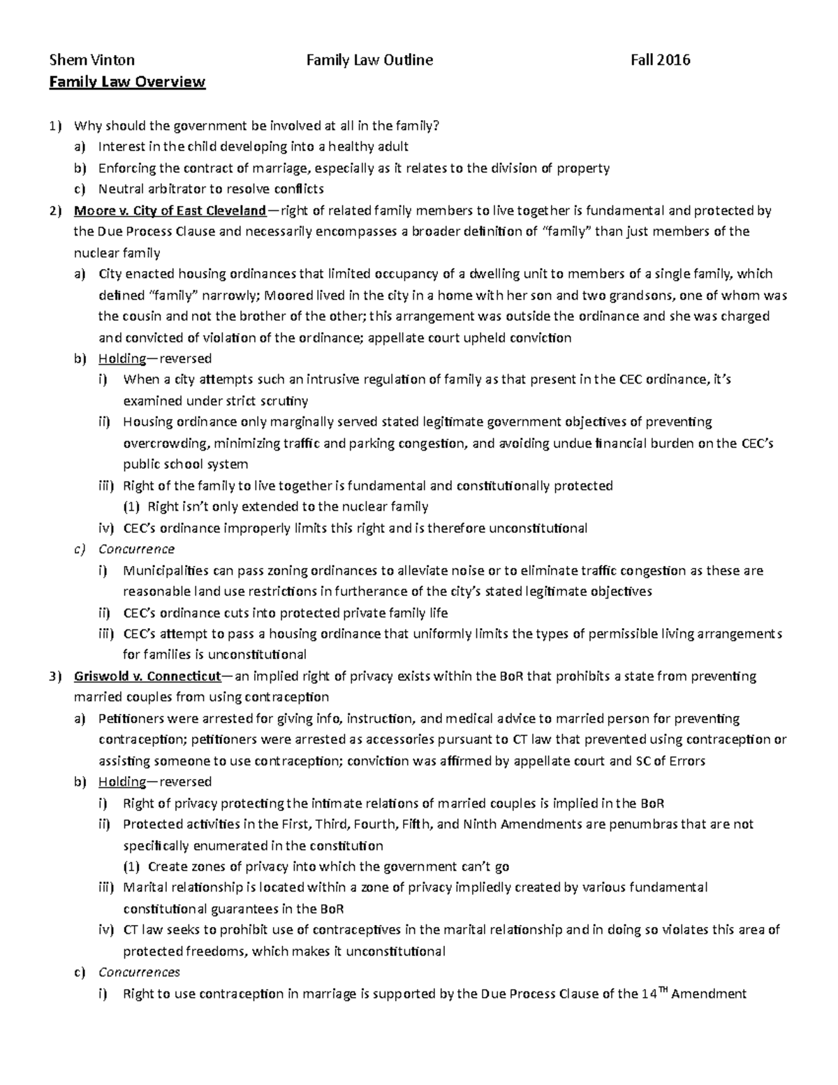 Family Law Outline - Garcia - Family Law Overview Why should the ...