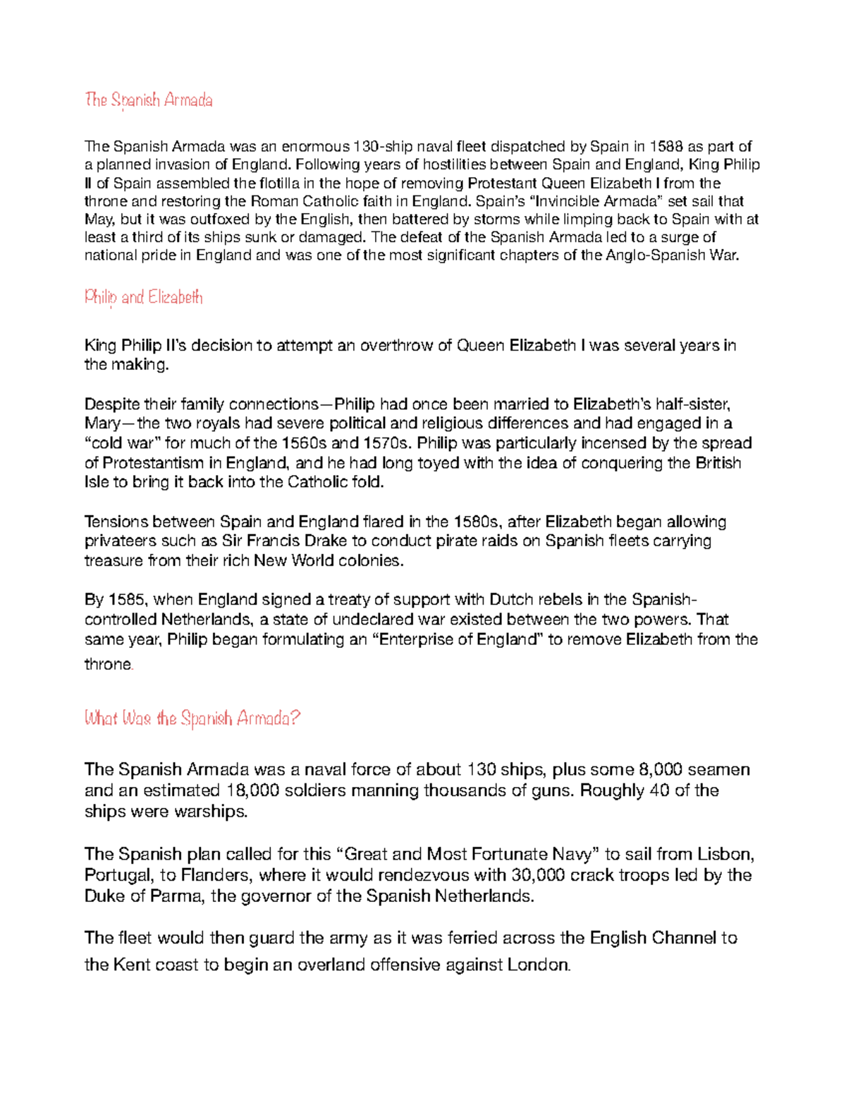 Note 7 Jun 2022 - Notes on the spanish armada - The Spanish Armada The ...