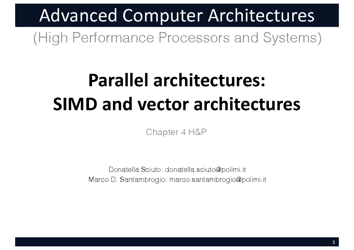 18. Parallel architectures - Warning: TT: undefined function: 32 Warning: TT: undefined function ...