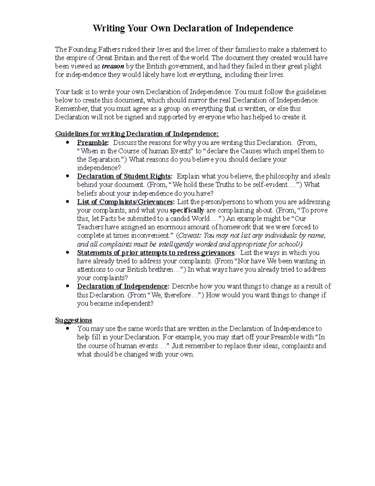 Student Declaration - Full answers - Writing Your Own Declaration of ...