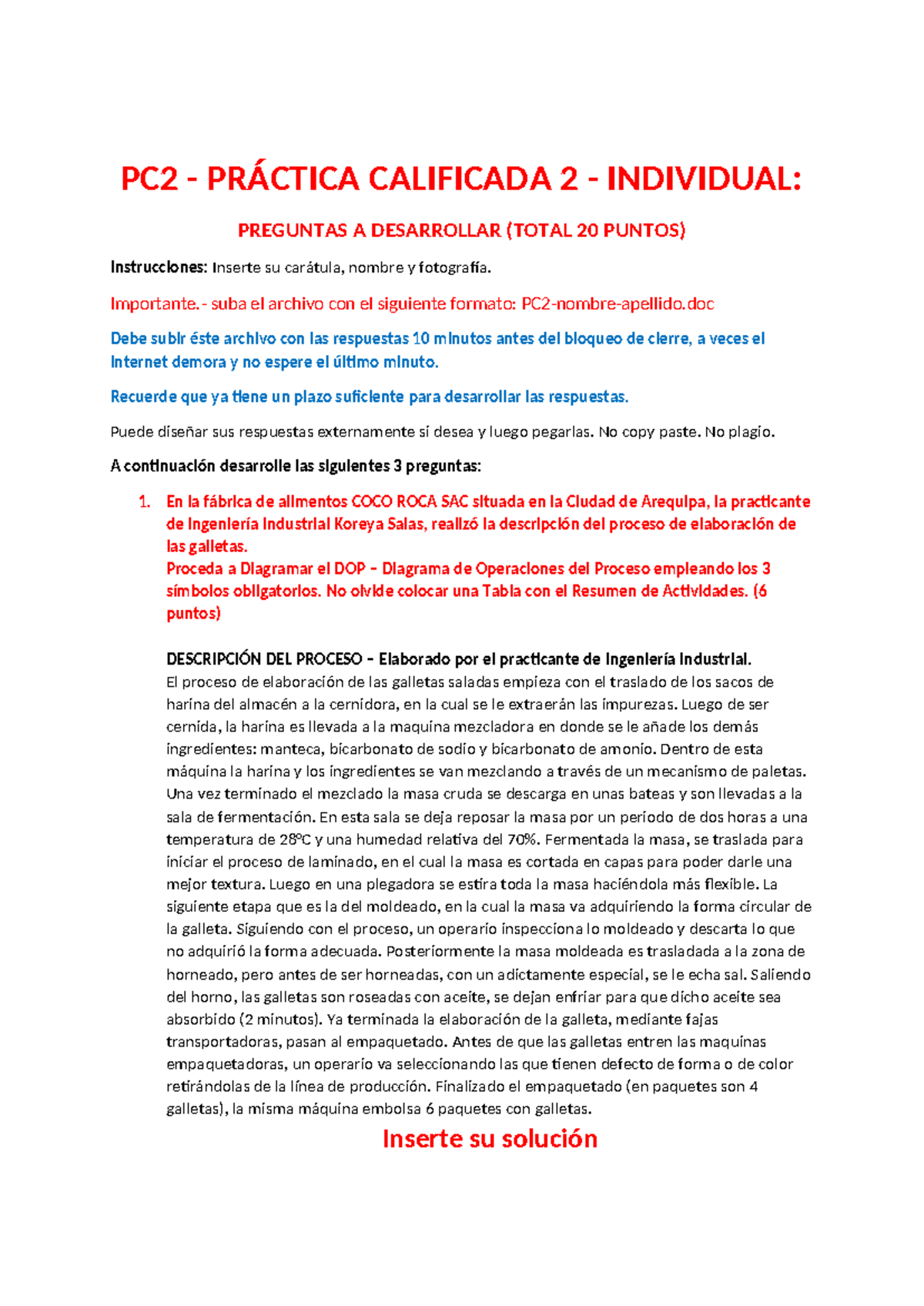 PRÁ Ctica Calificada 2 Individual - 3 Preguntas - 20 ptos - PC2 - PRÁCTICA CALIFICADA 2 - - Studocu