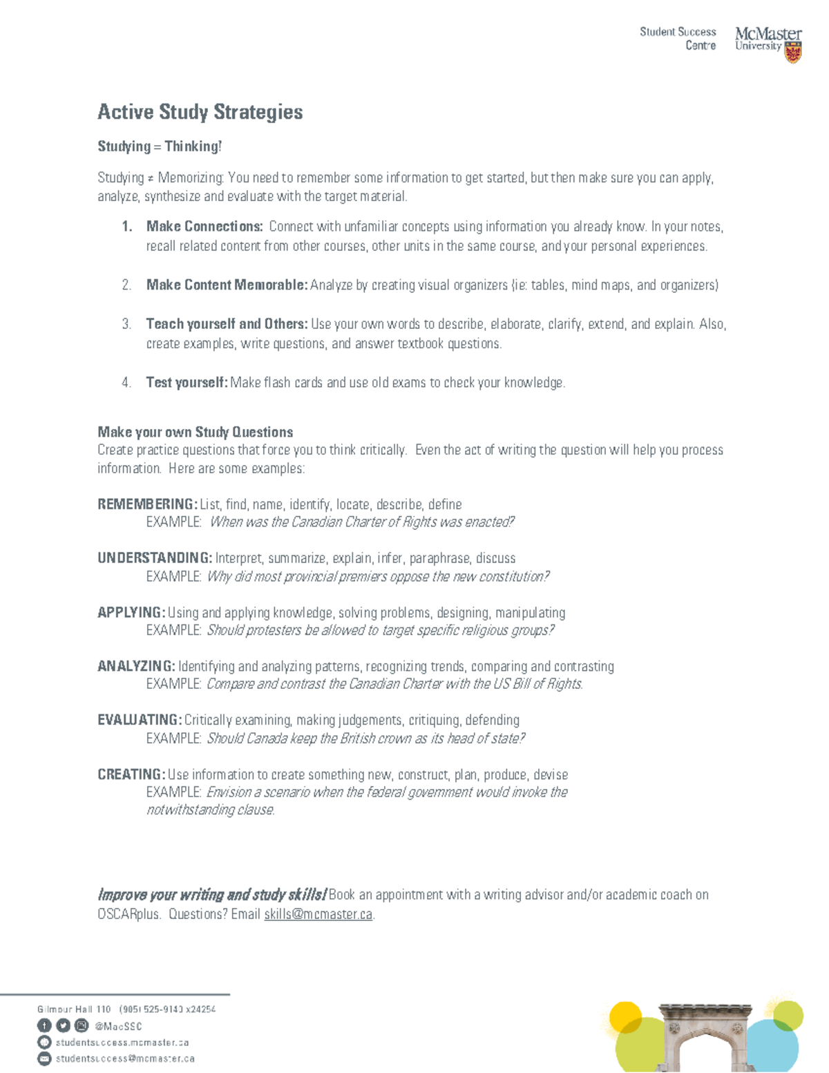 Mc Master Active-Study-Strategies - Active Study Strategies Studying ...