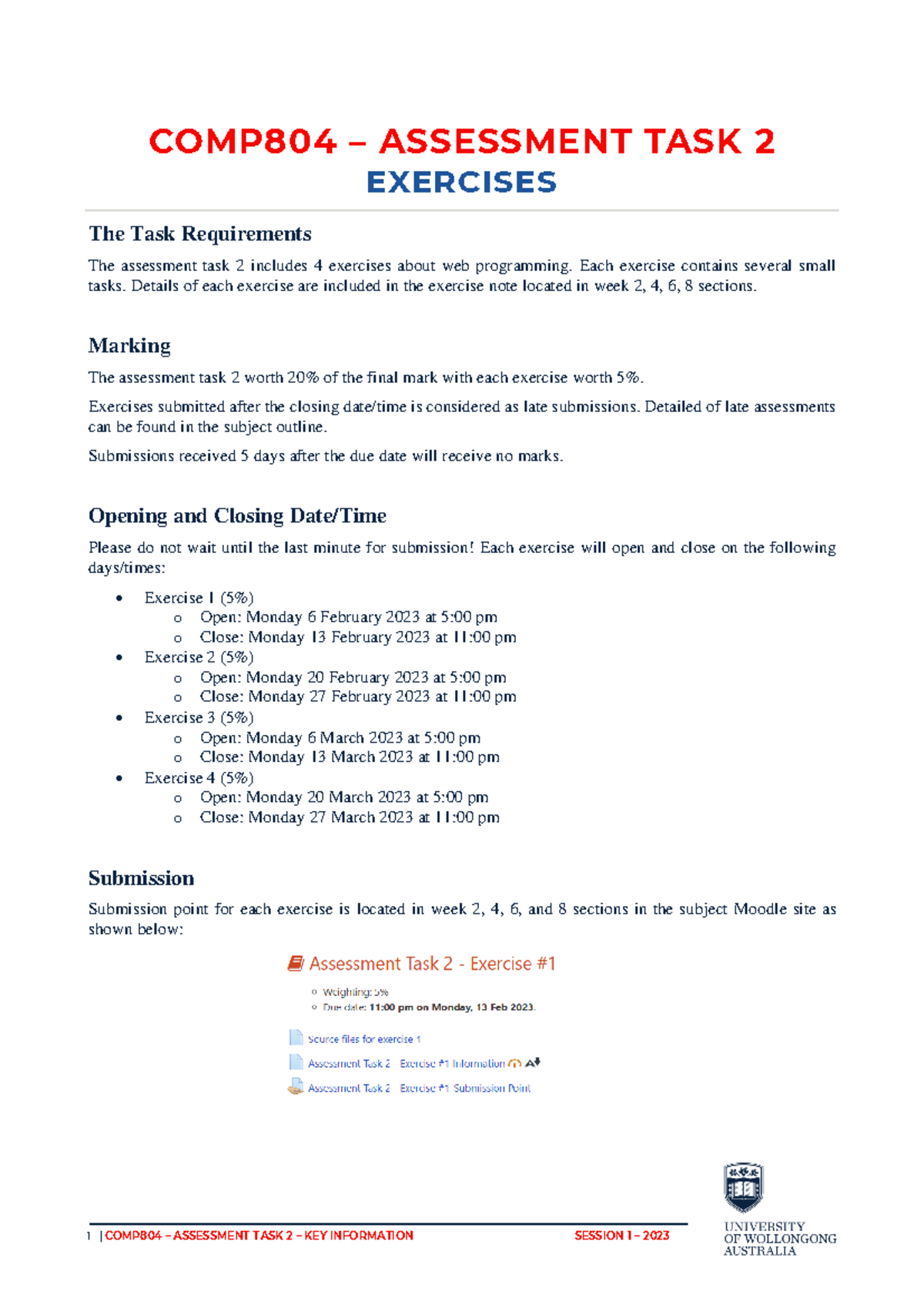 COMP804 Assessment Task 2 Exercises S123 - 1 | COMP 804 – ASSESSMENT ...