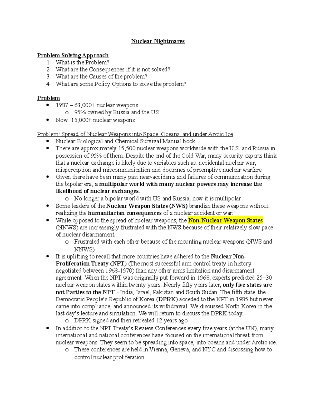 Nuclear Nightmares - Nuclear Nightmares Problem Solving Approach 1 ...