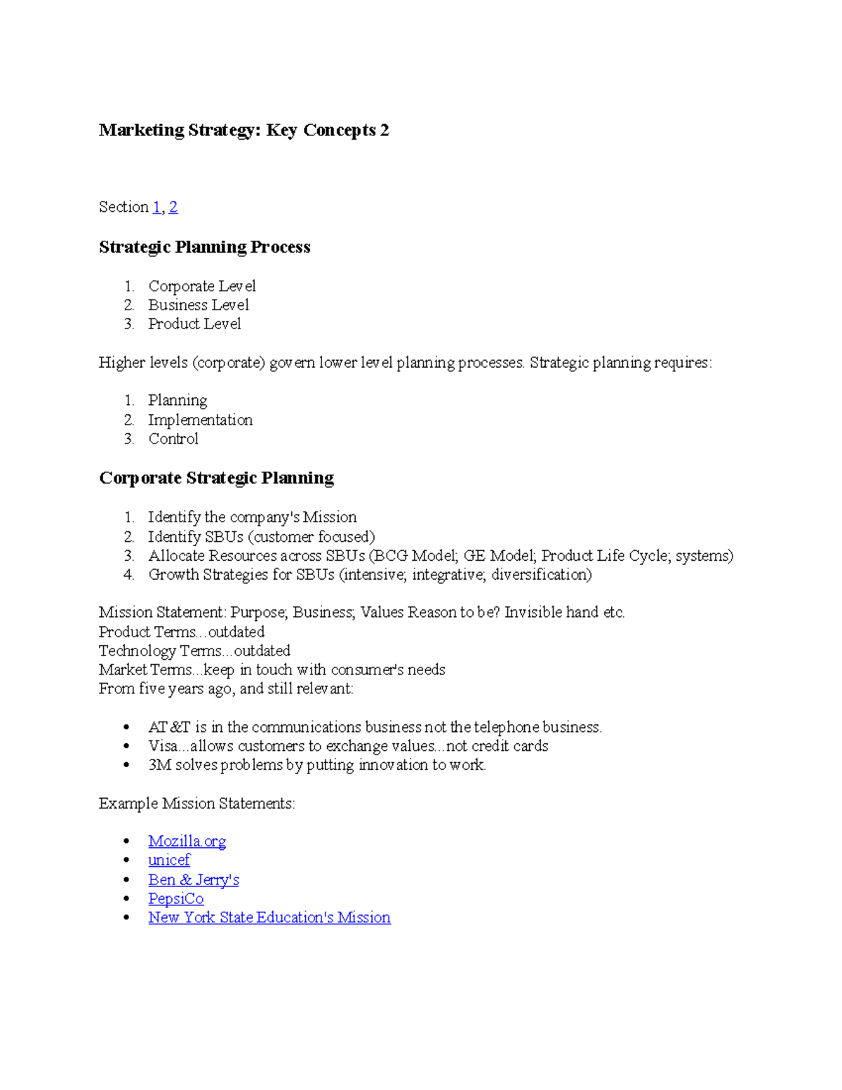 Marketing Strategy Concept 2 - Marketing Strategy: Key Concepts 2 ...