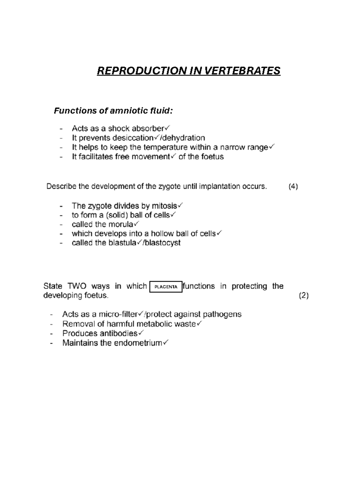 Reproduction IN Vertebrates - LFSCS19320329 - REPRODUCTION IN ...
