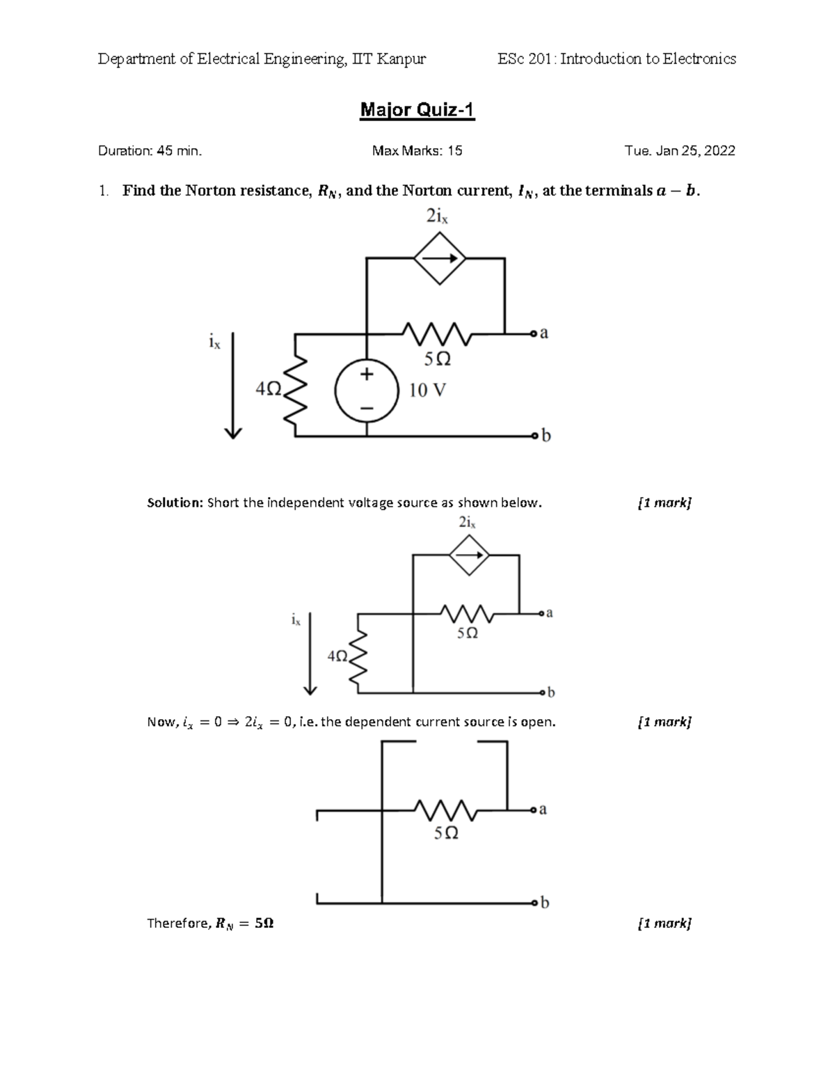 Quiz-1 Solutions - n m,jknklm;o;kpokokpokpopojmpokmpompokmpopm;olnmonm;om;olm;; - Major Quiz ...