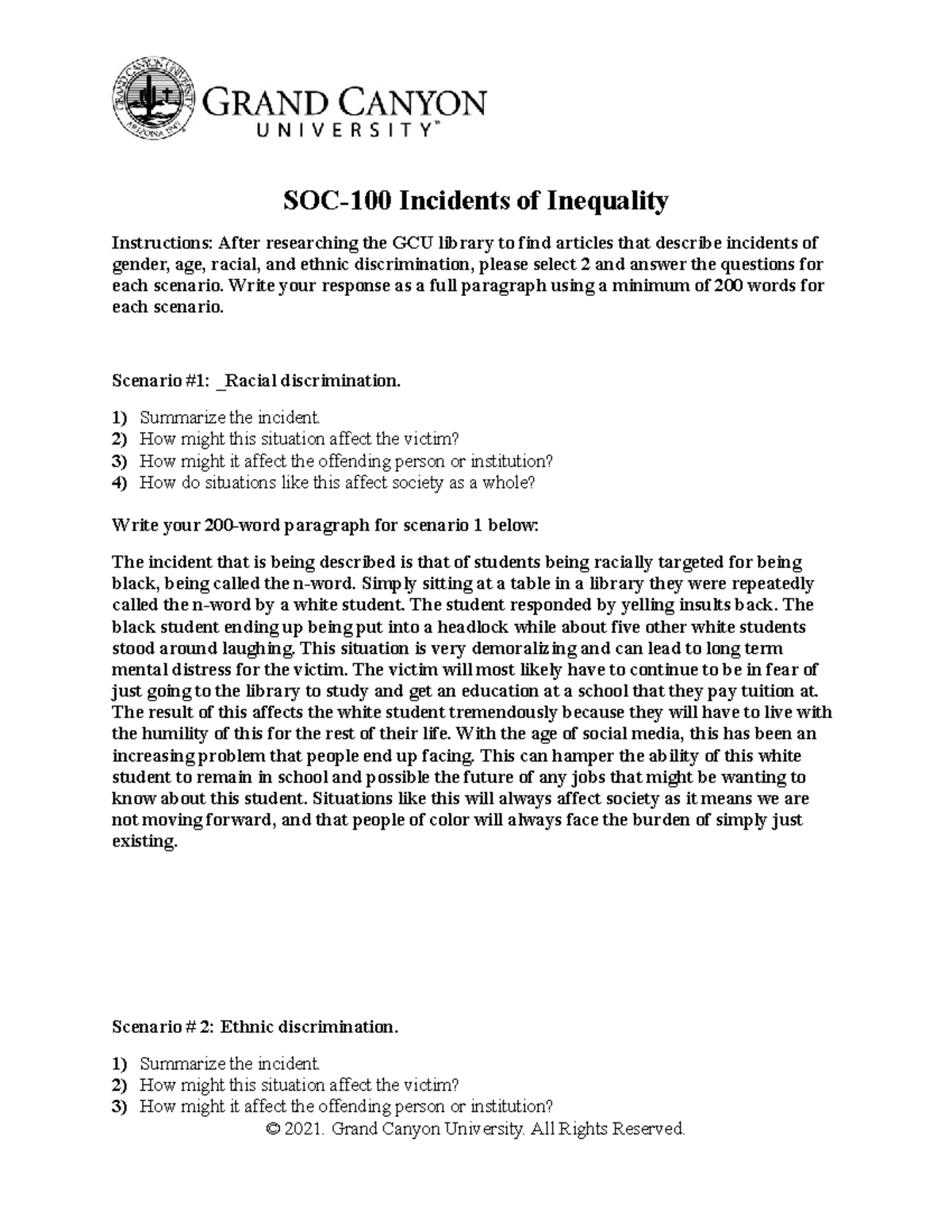 SOC-100 Incidentsof Inequality - SOC-100 Incidents of Inequality ...